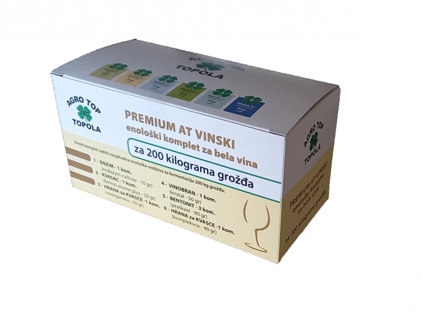 Premium AT vinski enološki komplet za bela vina 200kg