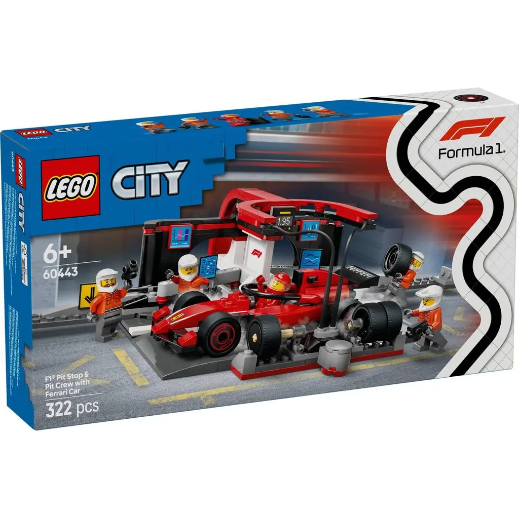 LEGO City F1 Pitstop i ekipa sa Ferrari Formulom 60443, Uzrast 6+