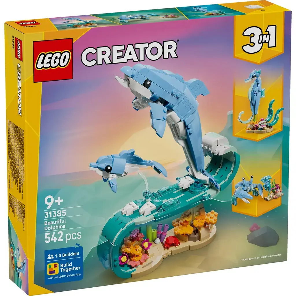 LEGO Creator Morske životinje: Lepi delfini 31385, Uzrast 9+