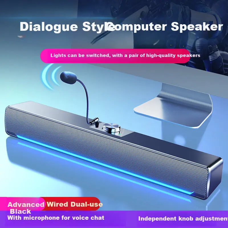 Saida Desktop soundbar sa mikrofonom i slušalicama V-196, Crni