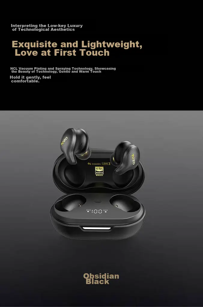 TOZO Bluetooth slušalice Golden X1, Crne