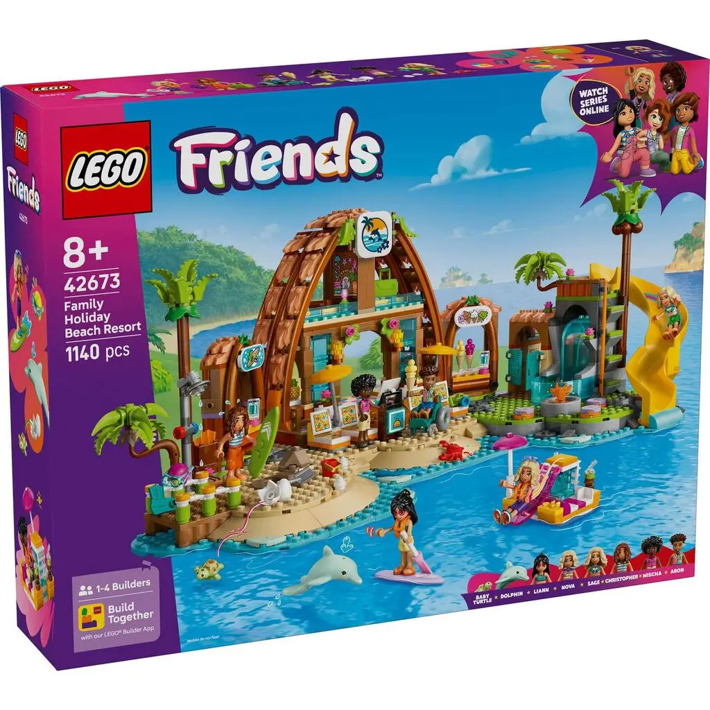 LEGO Friends Porodični odmor - odmaralište na plaži 42673, Uzrast 8+