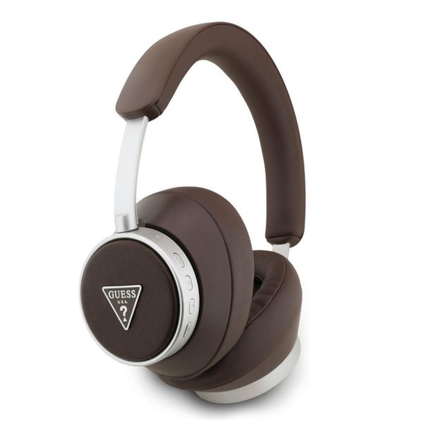 GUESS Bluetooth slusalice ENC Saffiano Triangle Logo braon (GUBHC15PGMRTRW)