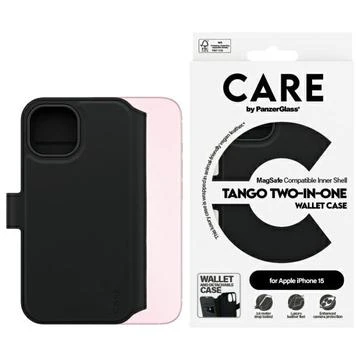 IPHONE 15 PANZERGLASS CARE TANGO 2-IN-1 WALLET CASE - MAGSAFE COMPATIBLE - BLACK