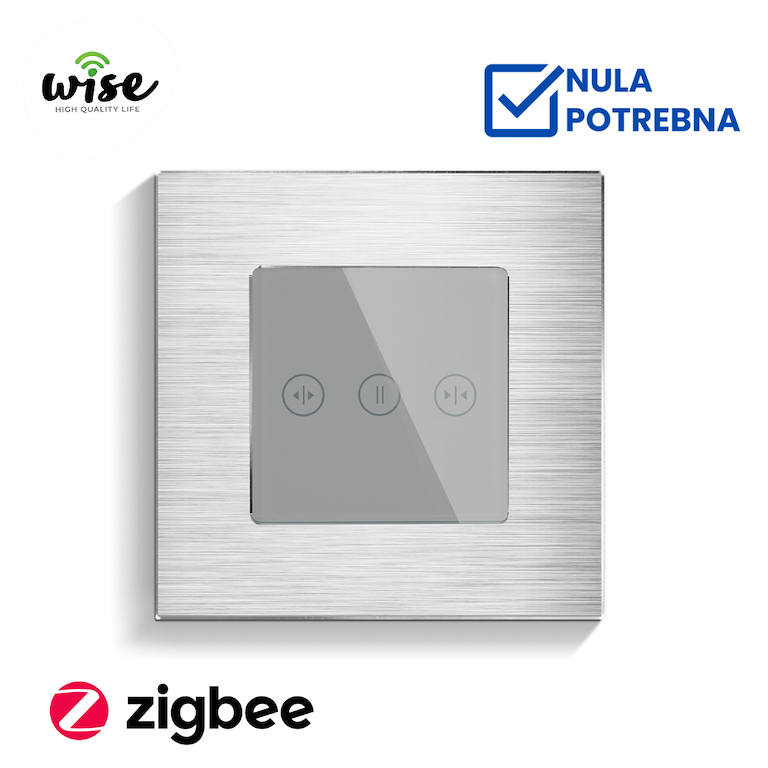 Wise pametni Zigbee prekidač za roletne,
aluminijum siva