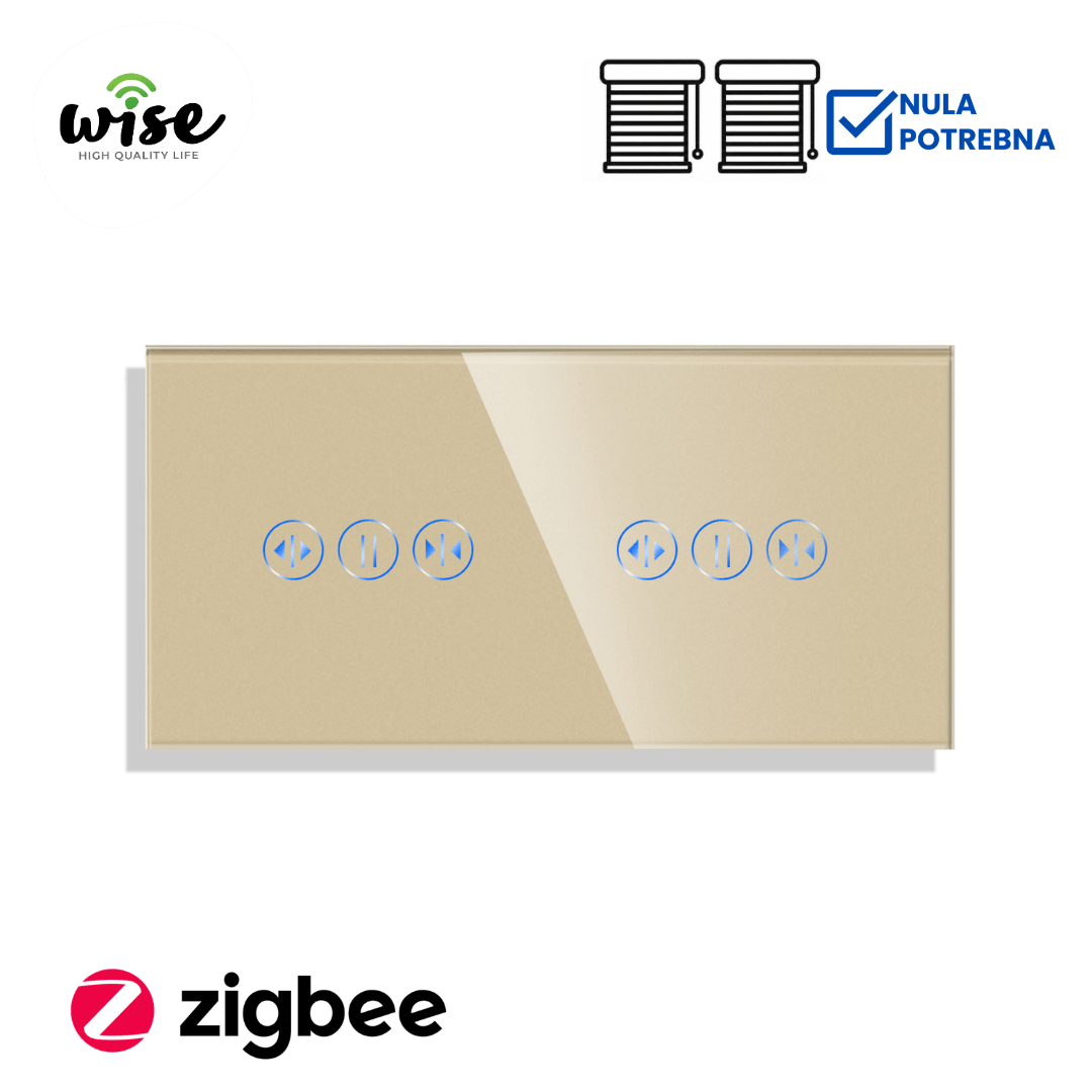 Wise pametni Zigbee prekidač
za dve roletne, staklo krem