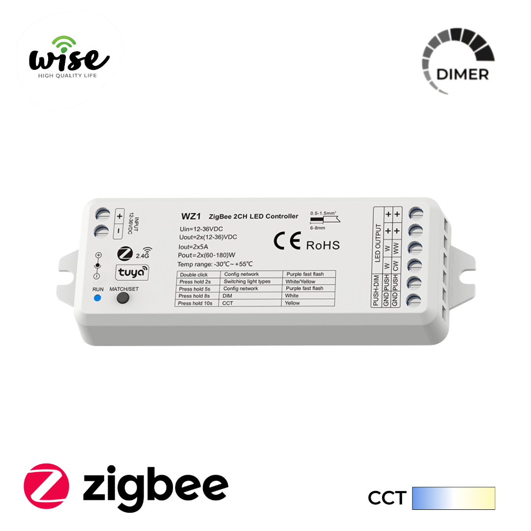 Zigbee LED dimabilni kontroler za jednobojnu / dvobojnu LED traku, WSDLC2-Z