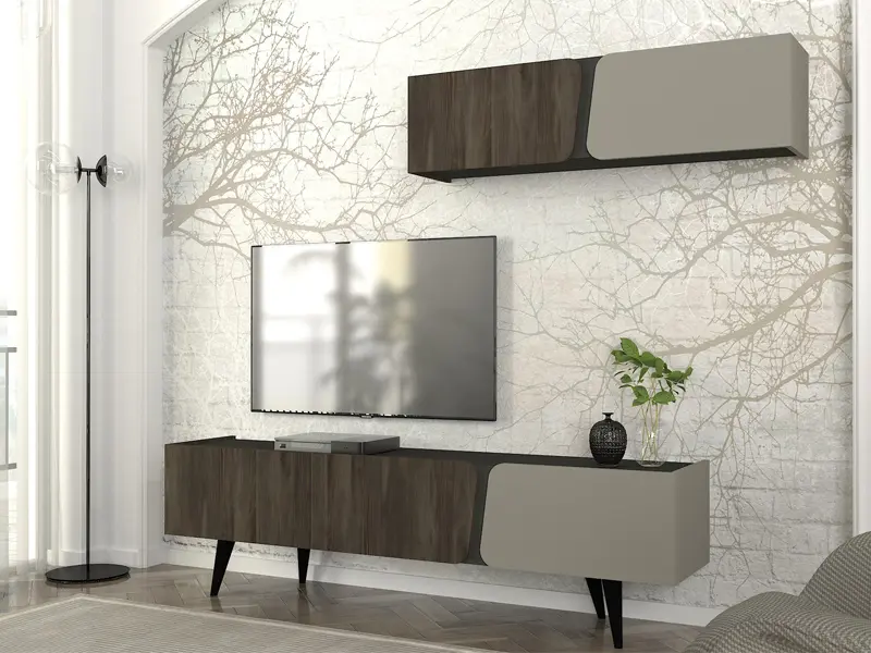 Modul TV regal Piazza, 180x37x190 cm, Riversand-Cura