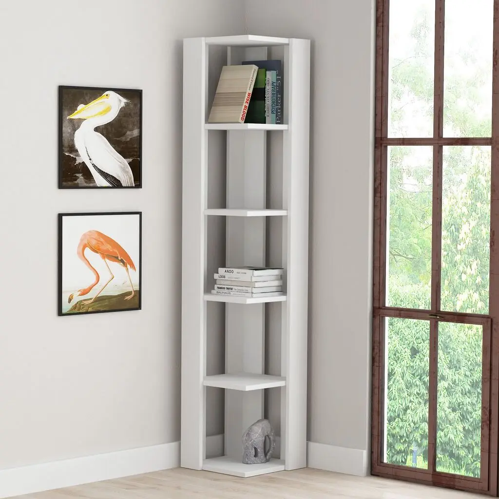 Hanah Home Polica za knjige, 31.8x160.8x31.8cm, Bela