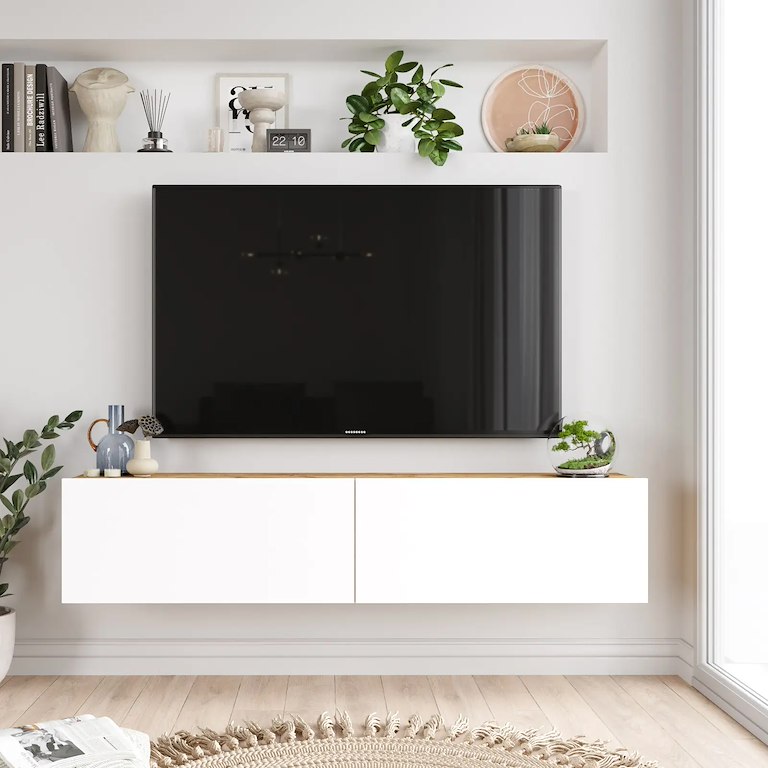 Hanah home TV Komoda Bež-Bela