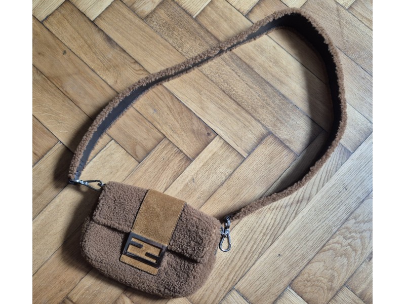 Original FENDI baguette shearling bag mini