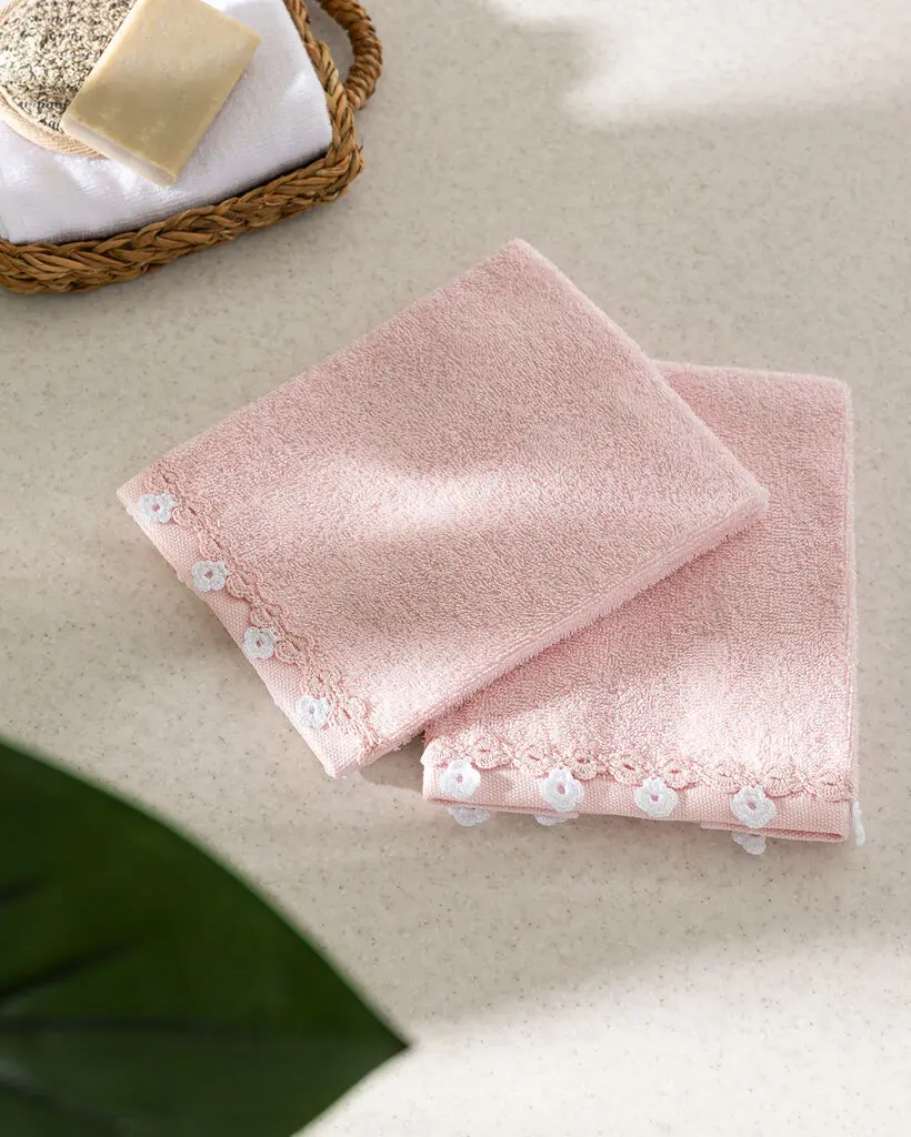 Madame Coco Set peškira za ruke Jeanne, 2 komada, Pamučni, 30x40cm, Roze