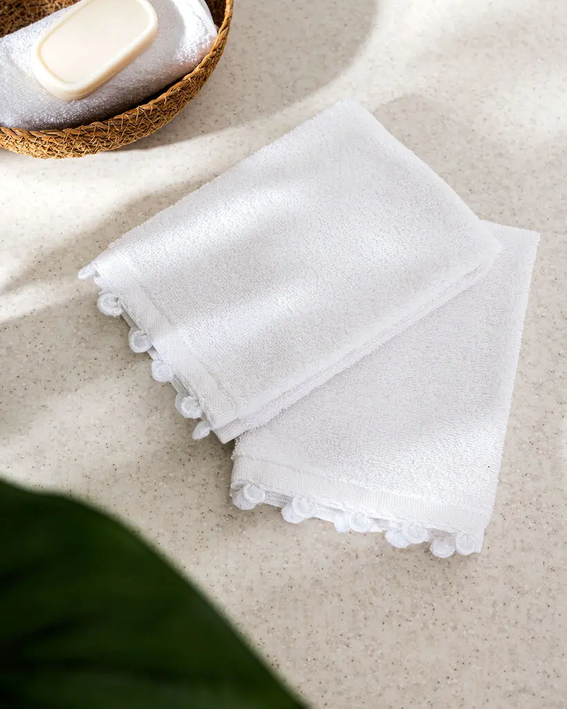 Madame Coco Set peškira za ruke Melly, 2 komada, Pamučni, 30x40cm, Beli