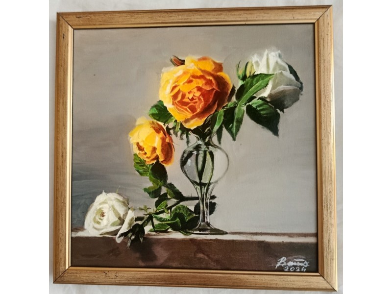 Raj za oči, ulje, uramljeno 33x33 cm