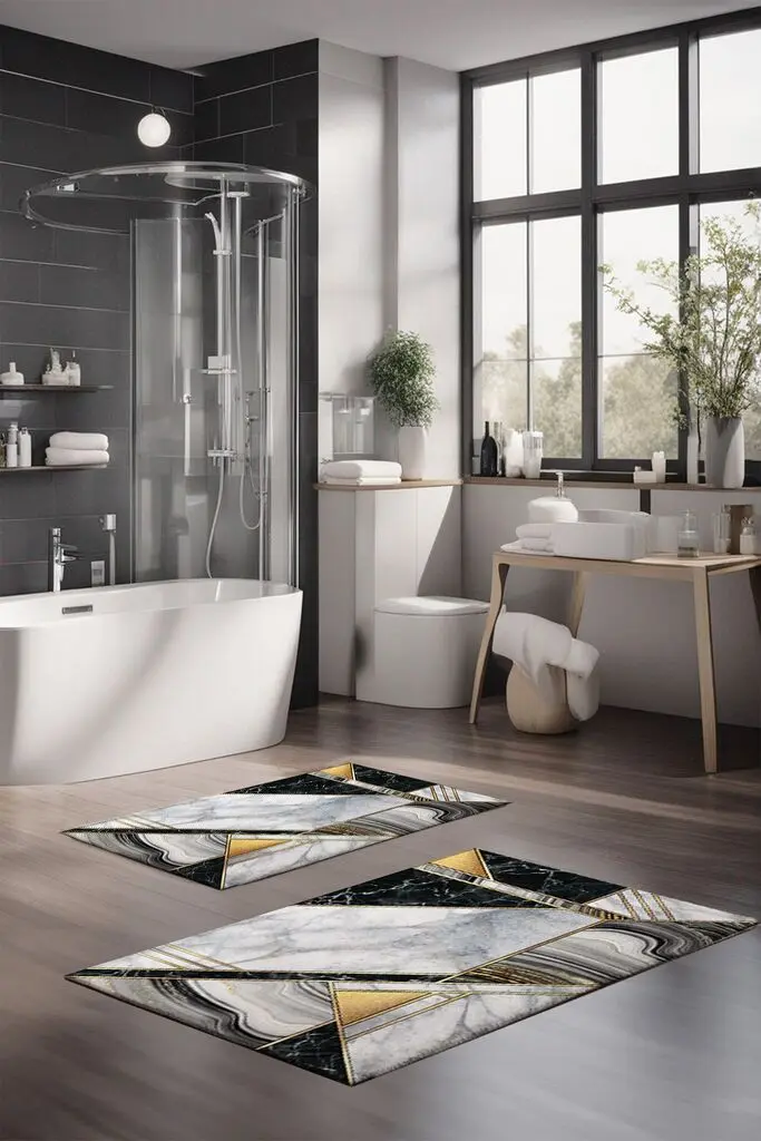 L'essentiel Maison Set prostirki za kupatilo, 2 komada, Šareni