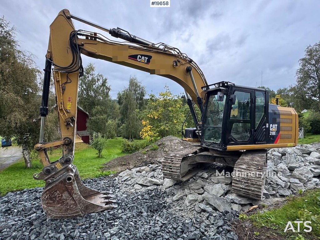 Caterpillar 318E Gravemaskin med 4 skuffer, Rotortilt, Klype og GPS – Nytt U bager guseničar