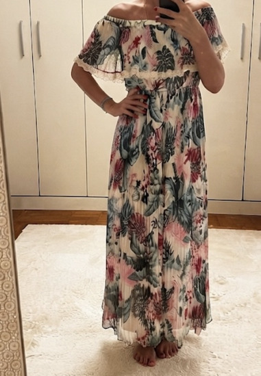 Snižena! Guess Vanessa cvetna haljina maxi (S)