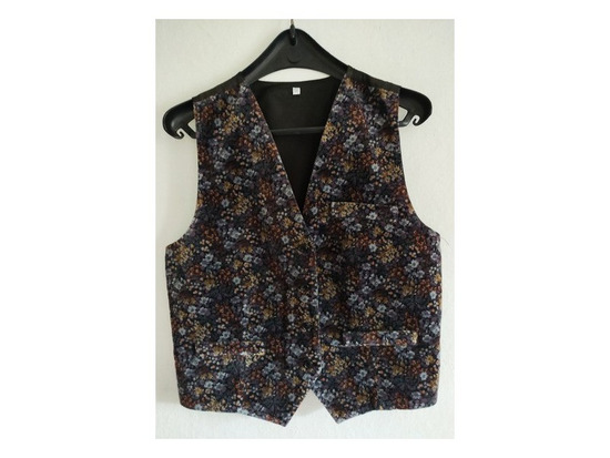 Retro plišani cvetni prsluk – Vintage Style (