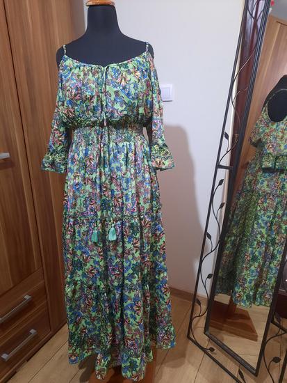 Maxi svilena haljina 1500 din snizeno septembar