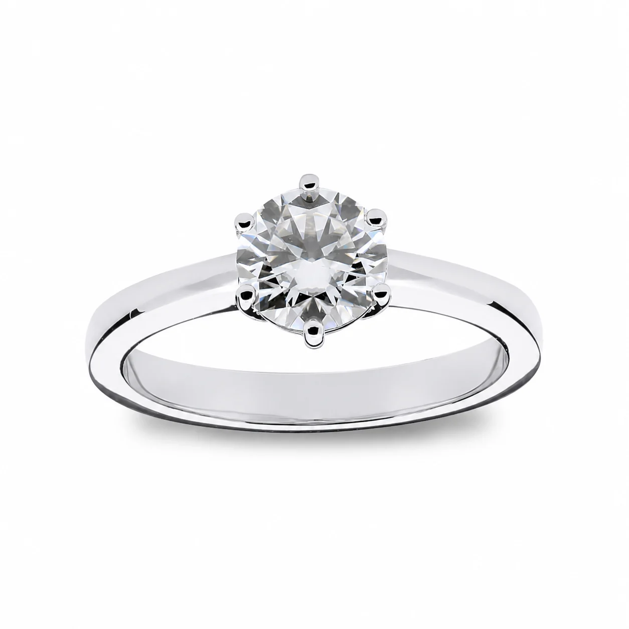 Prsten K435-6.5 – Moissanite – Belo zlato