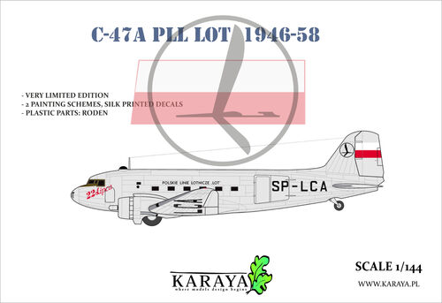 NEW! KARAYA 144-S02 Douglas C-47 A - PLL LOT (1946-1958)