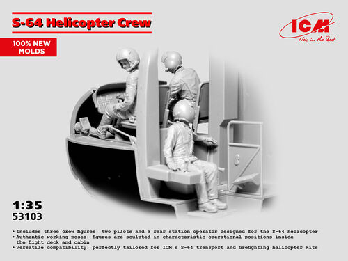 NEW! ICM 53103 Sikorsky S-64 - Helicopter Crew (3 Figures)
