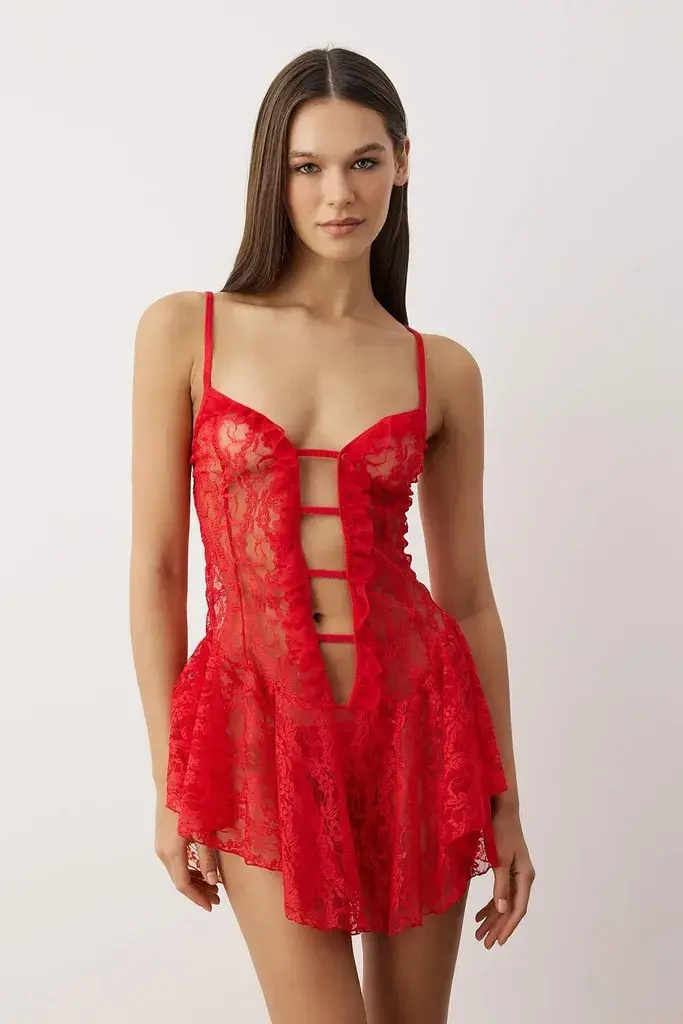 Trendyol Milla Ženska spavaćica Thmss25Cy00004, Crvena