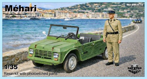 Balaton Modell BM3574 Citroën Méhari with Gendarme Figure