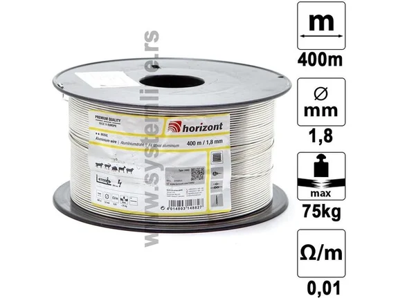 Ukal Aluminijumska žica za pastira 1,8mmx400m Horizont