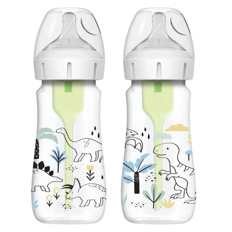 Dr Brown's set plastičnih flašica Wide Neck Dino, 270ml 0m+