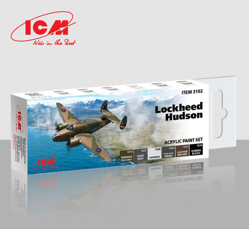 NEW! ICM 3102 Lockheed Hudson Acrylic Paints Set