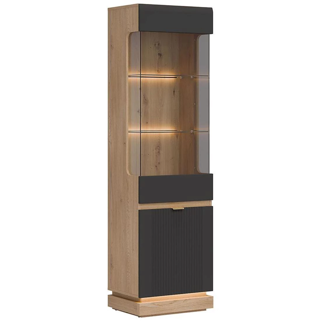 Milton vitrina L/R 54,5x40,5x193,5 hrast/antracit