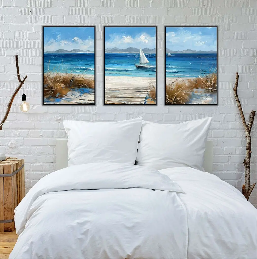 Wallity Dekorativne uramljene slike, 50x70cm, 3 komada, Šarene