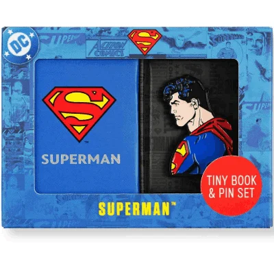 DC Comics: Superman Tiny Book and Pin Set