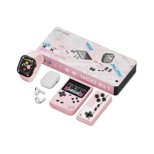 KARLER BASS Combo Set K35 (Pametni Sat, Konzola Sa Kontrolerom, Slušalice Airpods Pro 2) Roze