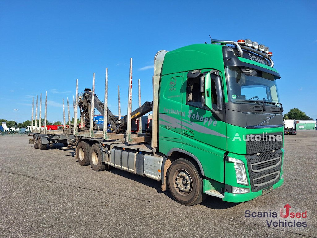 Volvo FH500 6X4 Holztransporter Kesla Ladekrank kamion za prevoz drva