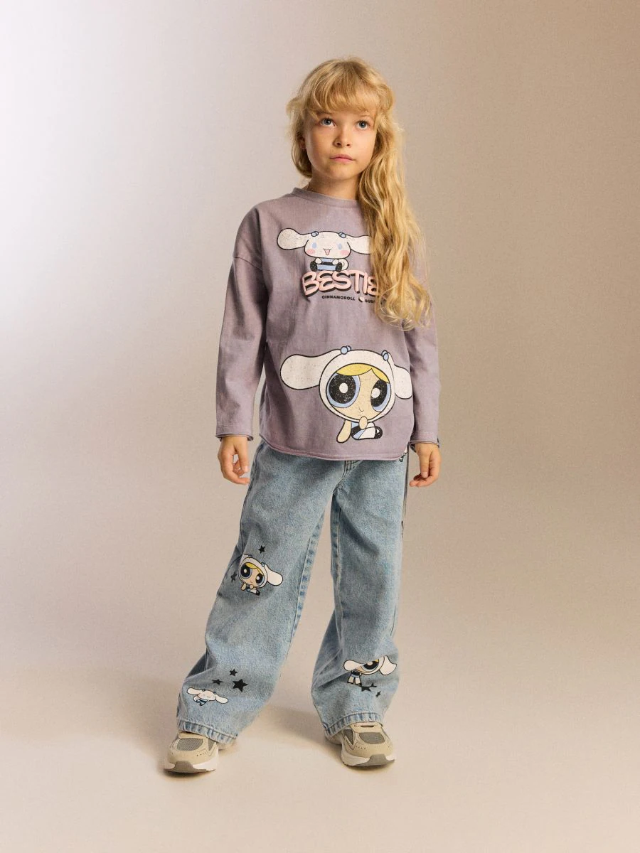 Wide leg farmerke Hello Kitty and Friends x The Powerpuff Girls