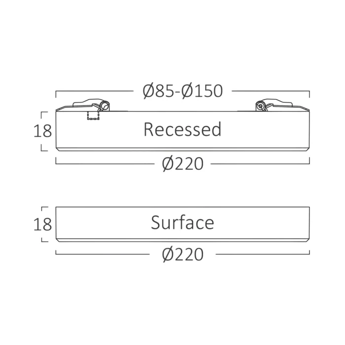 LED panel 20W 3u1 nadgradni beli krug sa senzorom