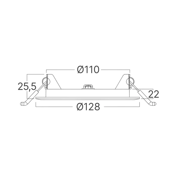 LED panel 6W 3000K IP40 ugradni beli krug