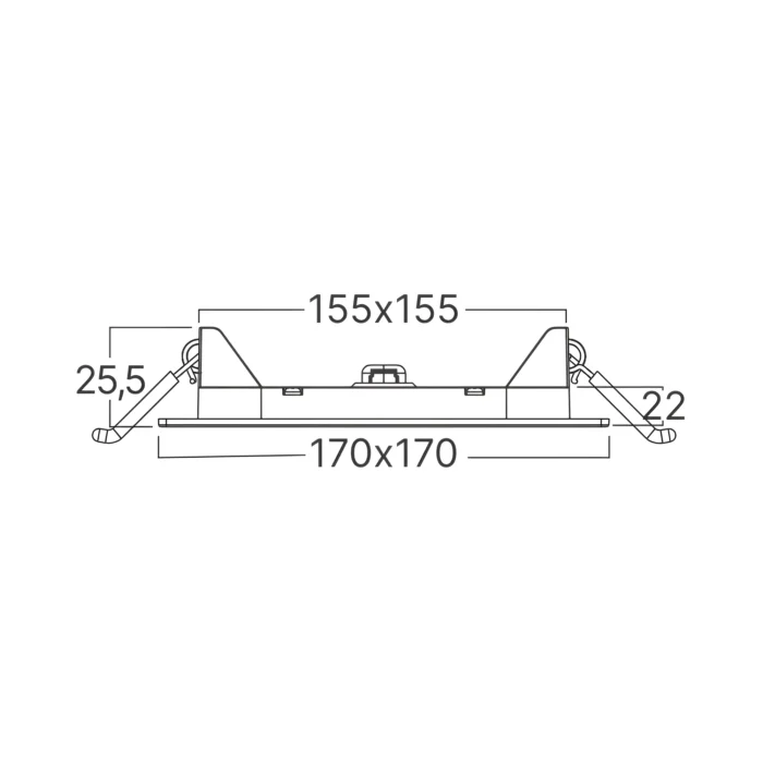 LED panel 12W 4000K IP40 ugradni beli kvadrat