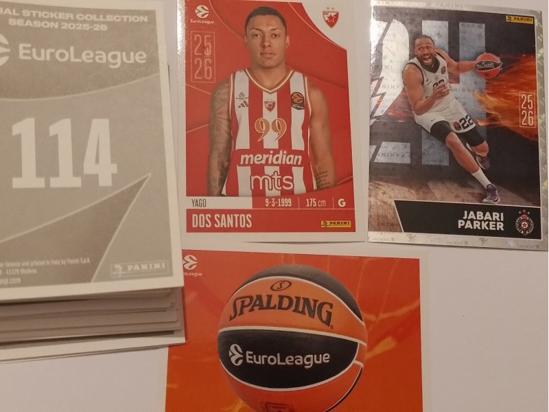 EUROLEAGUE 2025-2026 Sličice na komad MINT