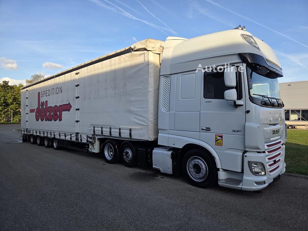 DAF XF 530 SSC 6x2/4*JUMBOZUG*Meusburger*7-Achs*Spezial*Maschinentra tegljač + poluprikolica sa kliznom ceradom