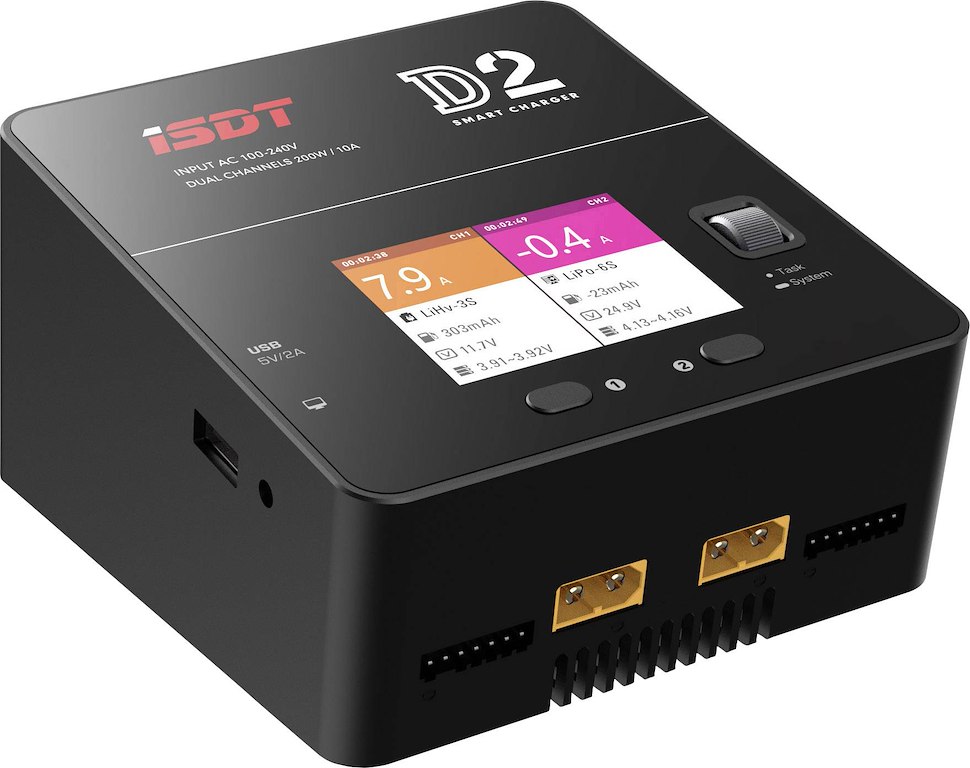 ISDT D-2 višenamenski punjač za modelarstvo 12 A 200 W LiPo/Li-Ion/LiFePO4/LiHV