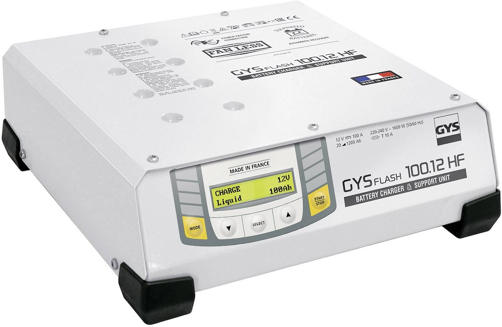 GYS GYSFLASH 100.12 HF automatski punjač 12 V 100 A do 1200 Ah 2,50 m