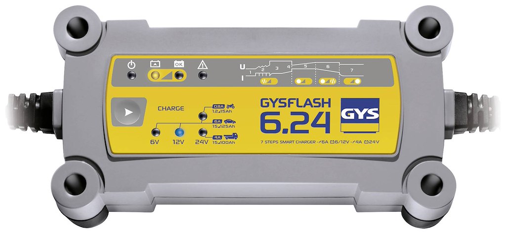 GYS GYSFLASH 6.24 automatski punjač 6/12/24 V 6 A do 125 Ah