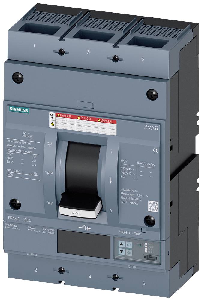 Siemens 3VA6560-5JP32-2AA0 automatski prekidač 3 pol. 600 A