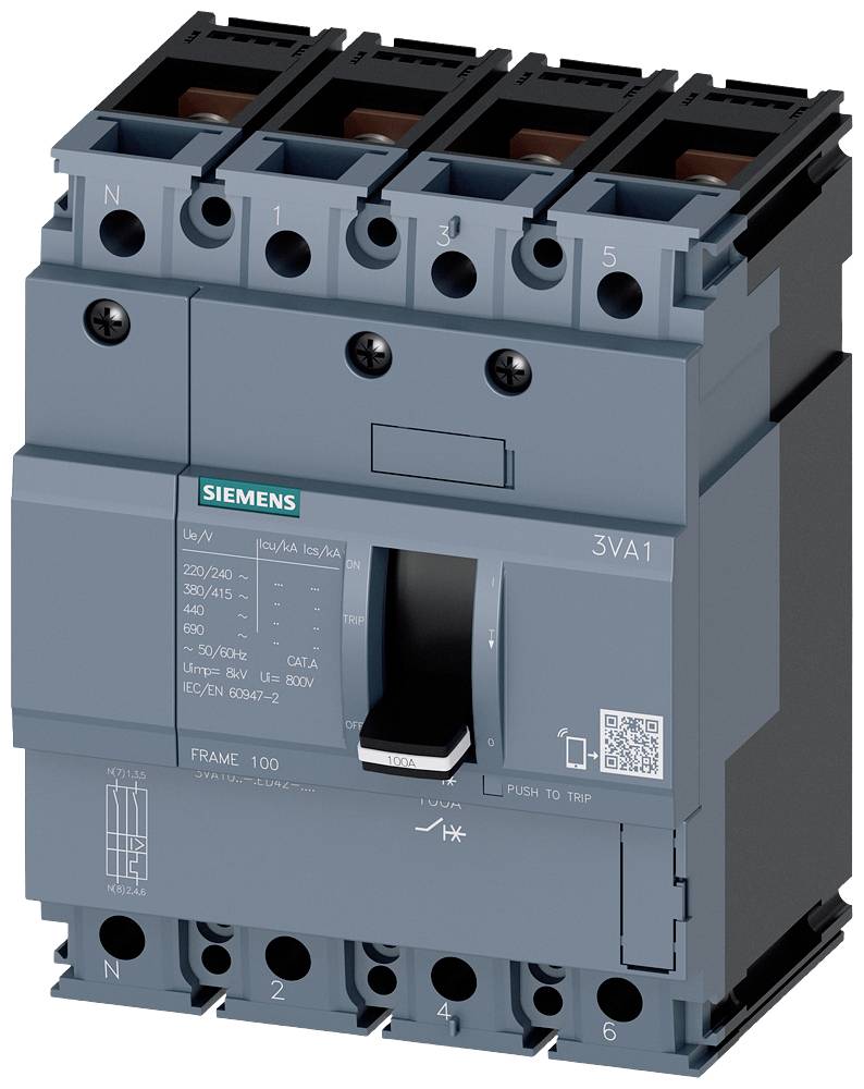 Siemens 3VA1025-2ED42-0AA0 automatski prekidač 4 pol. 25 A