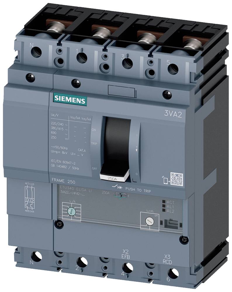Siemens 3VA2216-6HK42-0AA0 automatski prekidač 4 pol. 160 A