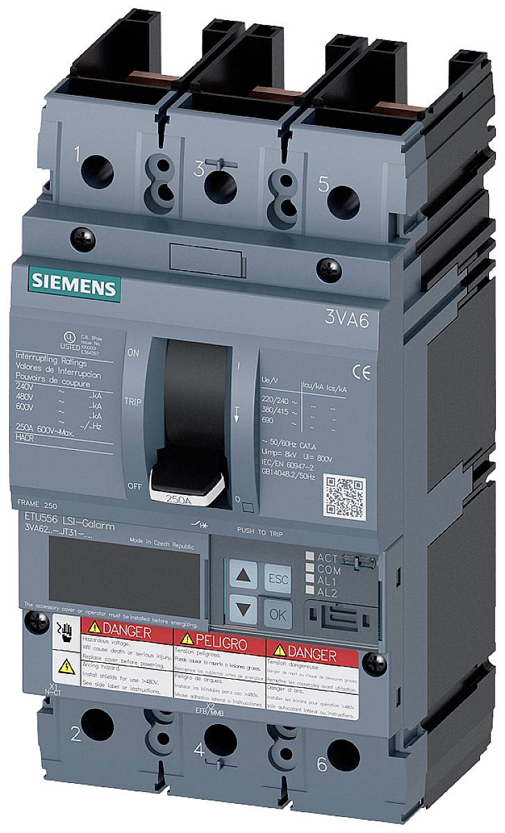 Siemens 3VA6210-8JT31-0AA0 automatski prekidač 3 pol. 100 A