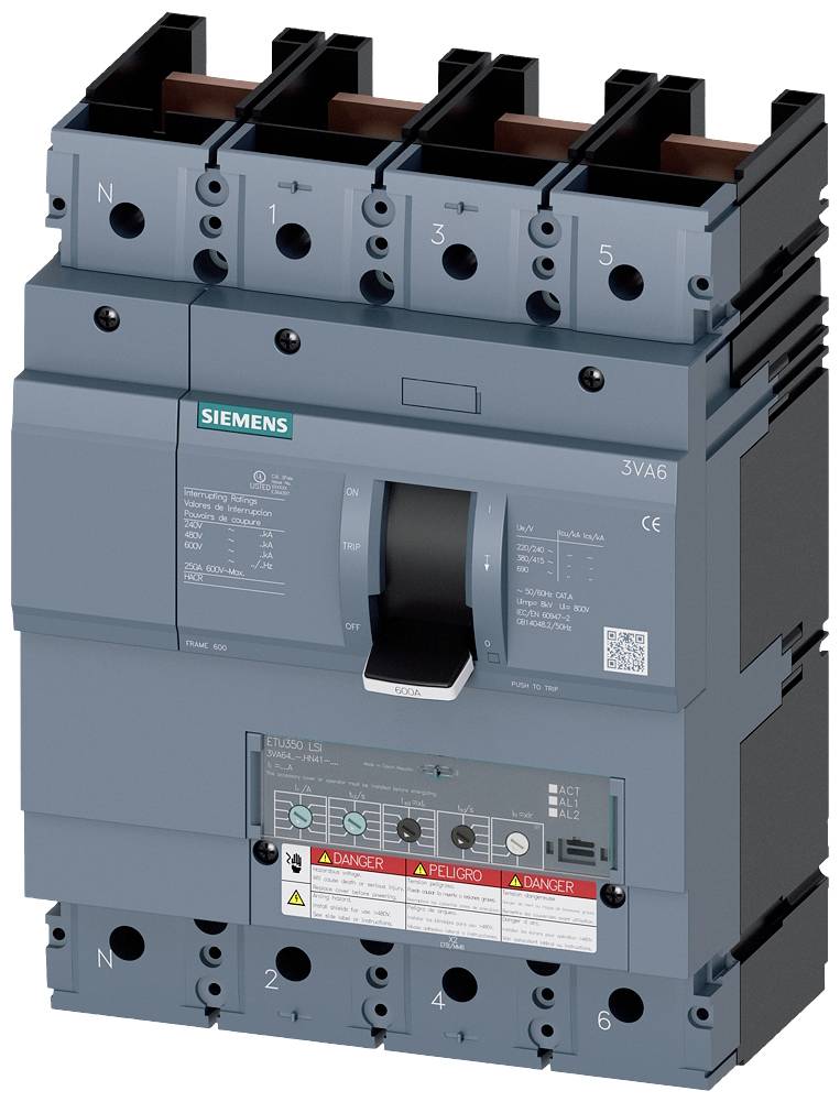 Siemens 3VA6460-8HN41-0AA0 automatski prekidač 4 pol. 600 A